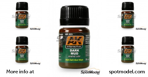 AK Interactive AK023: AK Weathering efects Dark Mud 1 x 30ml (ref. AK-023) | SpotModel