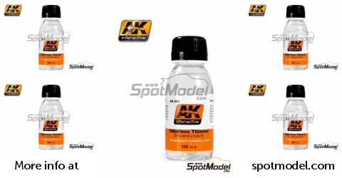 AK Interactive AK050: Thinner Odorless thinner for enamel and oil paints 1 x 100ml (ref. AK-050 ...