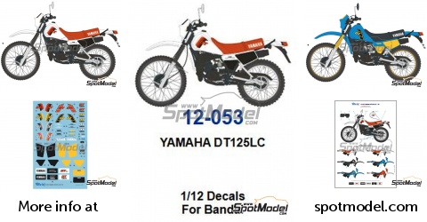 Blue Stuff 12-053: Marking / livery 1/12 scale - Yamaha DT125 LC 1982 ...