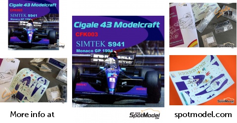 Cigale 43 Modelcraft CFK003: Car scale model kit 1/43 scale - Simtek ...
