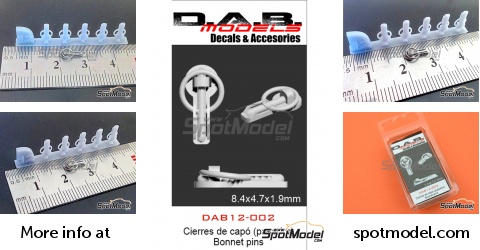 D.A.B. Models DAB12-002: Bonnet pins 1/12 scale - Bonnet pins - 10 ...