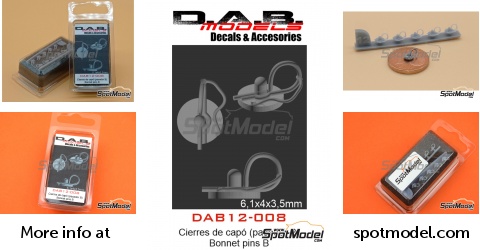 D.A.B. Models DAB12-008: Bonnet pins 1/12 scale - Bonnet pins - Type B ...