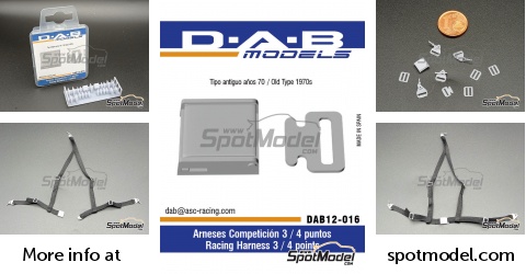 D.A.B. Models DAB12-016: Seatbelts 1/12 scale - Racing harness 3 - 4 ...