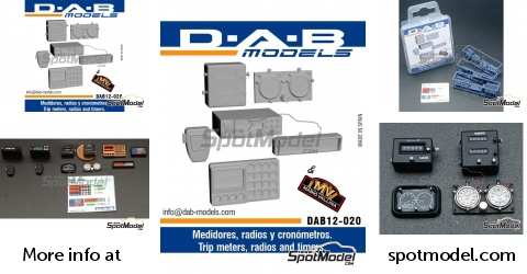 D.A.B. Models DAB12-020: Detail 1/12 scale - Trip meters, radios and ...