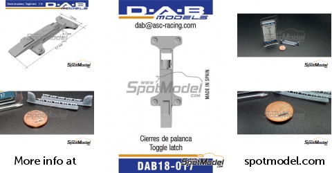 D.A.B. Models DAB18-017: Bonnet pins 1/18 scale - Toggle latch - 10 ...