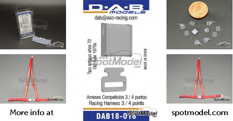 D.A.B. Models DAB18-018: Seatbelts 1/18 scale - Racing harness 3 - 4 ...