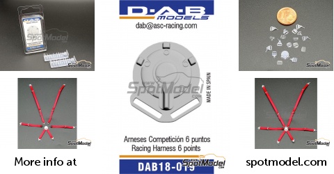 D.A.B. Models DAB18-019: Seatbelts 1/18 scale - Racing harness 6 points ...