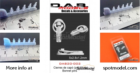 D.A.B. Models DAB20-002: Bonnet pins 1/20 scale - Bonnet pins - 10 ...