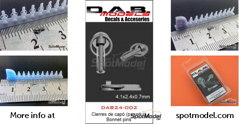 D.A.B. Models DAB24-002: Bonnet pins 1/24 scale - Bonnet pins - 10 ...