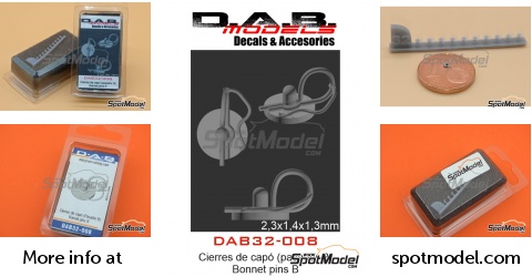 D.A.B. Models DAB32-008: Bonnet pins 1/32 scale - Bonnet pins - Type B ...