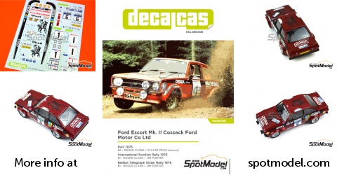 Decalcas DCL-DEC008: Marking / livery 1/24 scale - Ford Escort Mk. II ...