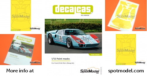 Decalcas DCL-MSK016: Masks 1/12 scale - Ford GT40 Mk II Shelby American ...