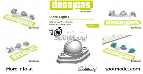 Decalcas DCL-PAR067: Lights 1/12 scale - Lucas plate lights - 6 units ...