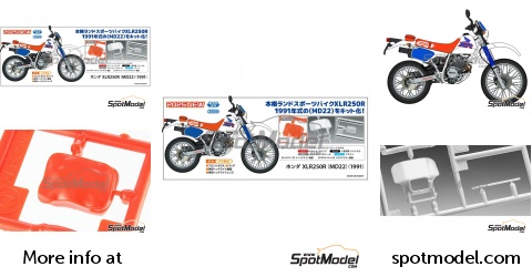 Hasegawa 21518: Motorbike scale model kit 1/12 scale - Honda XLR250R (MD22) 1991 (ref. 21518 ...
