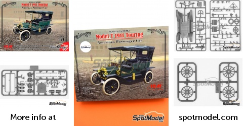 ICM 24002: Car scale model kit 1/24 scale - Ford Model T Touring 1911 ...