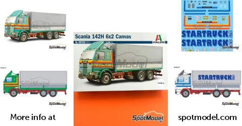 Italeri 90762: Truck scale model kit 1/24 scale - Scania 142H 6x2 Canvas (ref. 90762) | SpotModel