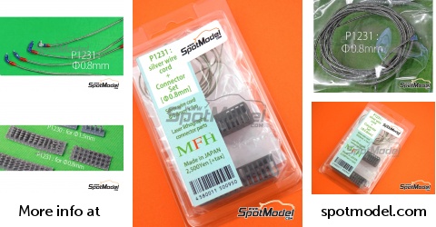 Model Factory Hiro P1231: Detail - Silver Wire Cord (0.8mm) + Connector ...