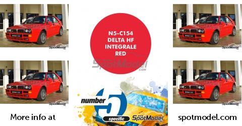 Number Five N5-C154: Paint for airbrush Delta HF Integrale Red 1 x 30ml ...