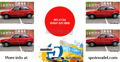Number Five N5-C156: Paint for airbrush Golf GTI Red 1 x 30ml for ...