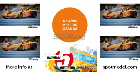 Number Five N5-C205: Paint for airbrush MP4-12C Orange 1 x 30ml for ...