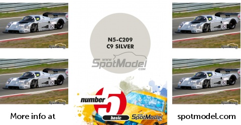 Number Five N5-C209: Paint for airbrush Sauber Mercedes C9 Silver 1 x ...