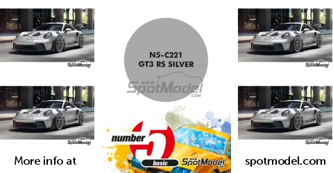 Number Five N5-C221: Paint for airbrush GT3 RS Silver 1 x 30ml for ...