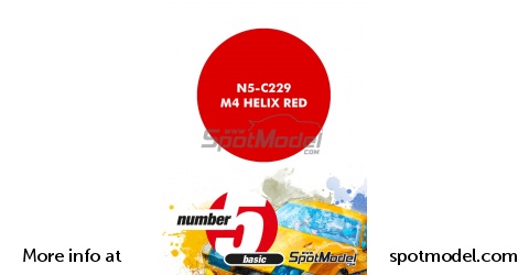 Number Five N5-C229: Paint for airbrush M4 Helix Red 1 x 30ml for Nunu ...