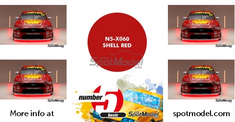 Number Five N5-X060: Paint for airbrush Shell Red 1 x 30ml (ref. N5 ...