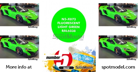 Number Five N5-X073: Paint for airbrush Fluorescent light green RAL6038 ...
