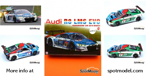 Nunu PN24026: Car scale model kit 1/24 scale - Audi R8 LMS GT3 Evo Phoenix Team sponsored by ...