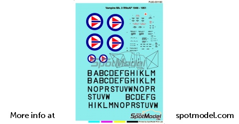 Print Lab Decals PLB2-031180: Decals 1/32 scale - Vampire Mk III 1946 ...