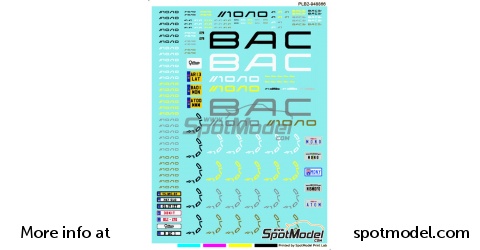 Print Lab Decals PLB2-948866: Marking / livery 1/24 scale - BAC Mono ...
