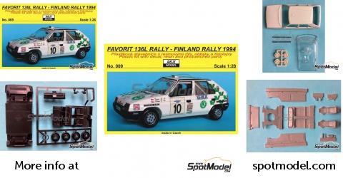 Reji Model 009: Car scale model kit 1/28 scale - Skoda Favorit 136L ...