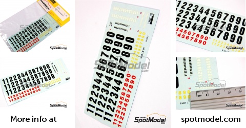 Reji Model 016: Decals 1/24 scale - Numbers (ref. REJI-016) | SpotModel