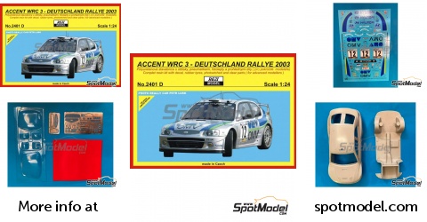 Reji Model 2401D: Car scale model kit 1/24 scale - Hyundai Accent WRC 3 ...