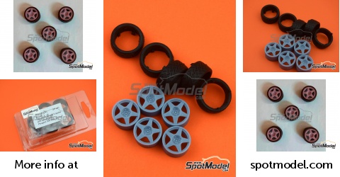 Reji Model SP941: Rims and tyres set 1/24 scale - Speedline 5 spoke for ...