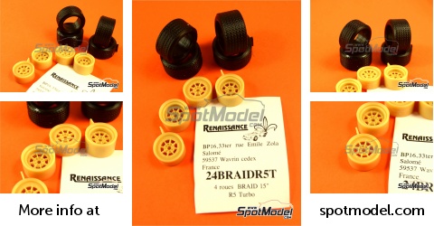 Renaissance Models 24BRAIDR5T: Rims and tyres set 1/24 scale - Braid 15 ...