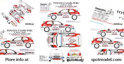 Renaissance Models TK24/287: Decals 1/24 scale - Toyota Corolla WRC ...