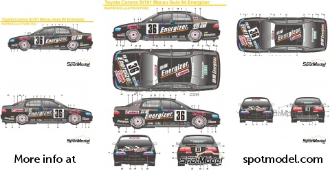 SK Decals SK24066: Marking / livery 1/24 scale - Toyota Corona ST191 ...
