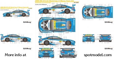 SK Decals SK24080: Marking / livery 1/24 scale - BMW M6 GT3 Fist AAI ...