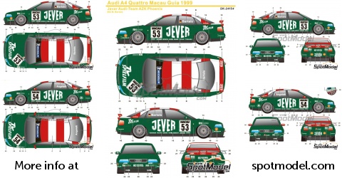 SK Decals SK24154: Marking / livery 1/24 scale - Audi A4 Quattro AZK ...