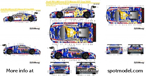 SK Decals SK24158: Marking / livery 1/24 scale - Audi R8 LMS Evo GT3 ...