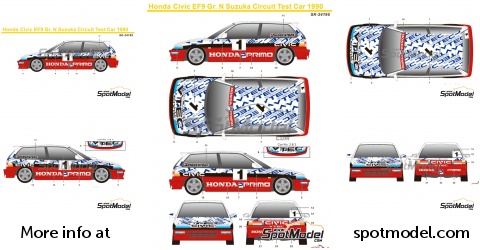 SK Decals SK24195: Marking / livery 1/24 scale - Honda Civic EF9 Group ...