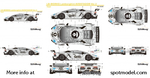 SK Decals SK24208: Marking / livery 1/24 scale - Lamborghini Aventador ...