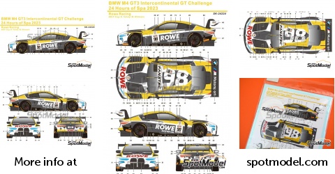 SK Decals SK-24224: Marking / livery 1/24 scale - BMW M4 GT3 Rowe ...