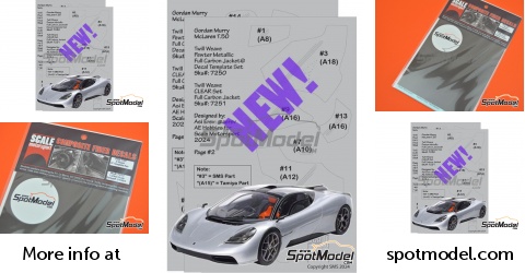 Scale Motorsport 7250: Carbon fibre pattern decal set 1/24 scale ...