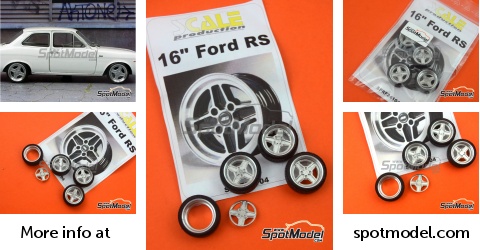 Scale Production SPRF24104+TREAD: Rims and tyres set 1/24 scale - 16 ...