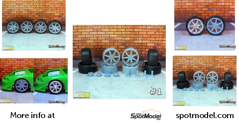Scale Production SPRF24174#1+TYRES: Rims and tyres set 1/24 scale - 18 ...