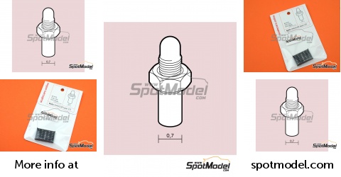Scalecars.Online SCO-R048: Nuts 1/24 scale - Bolts NASCAR type 1 - for ...