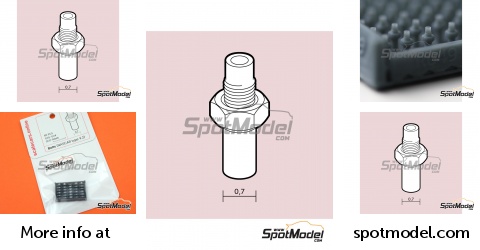 Scalecars.Online SCO-R049: Nuts 1/24 scale - Bolts NASCAR type 2 - for ...